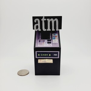 Miniature ATM Machine Action Figure Prop Miniature Store Accessory 1:10 ...