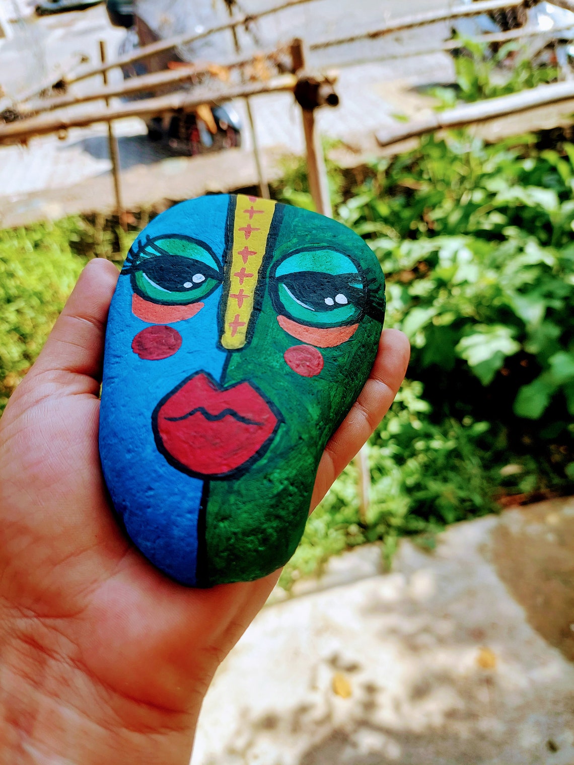 3 Piece Decor Set, Stone Paint Artwork, Small Stone Decor, Large ...