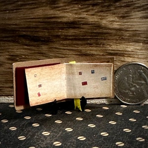 1:12 Vintage Stamp Collection Book Dollhouse Miniature- Antique Museum ...