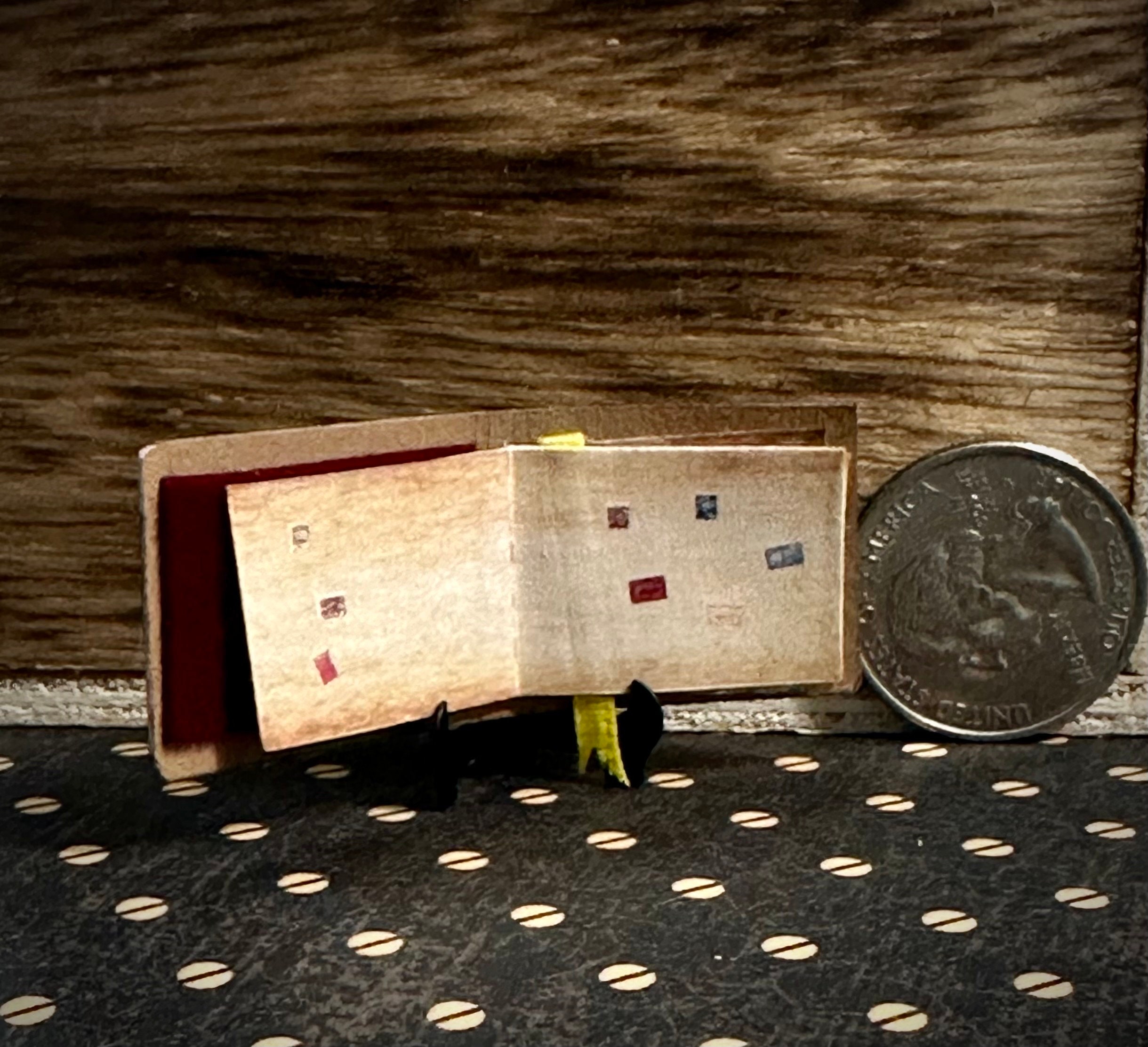 1:12 Vintage Stamp Collection Book Dollhouse Miniature- Antique Museum ...