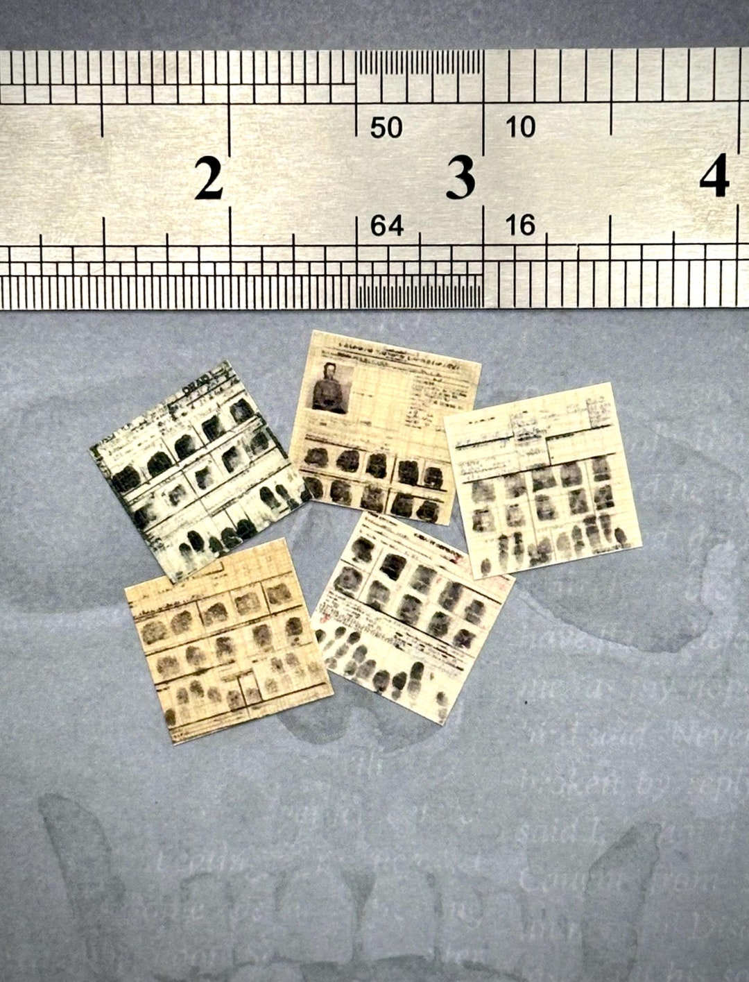 1:12 Antique Fingerprint Cards Dollhouse Miniatures- Tiny True Crime ...