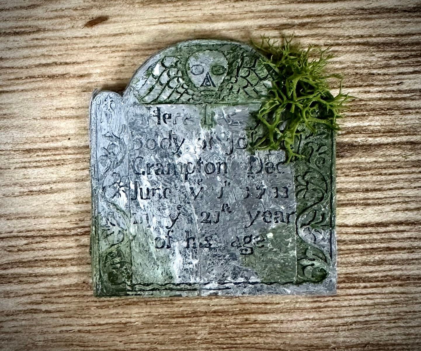 Multi-scale 1700s Flat Slab Headstone Dollhouse Miniature- Tiny Grave ...