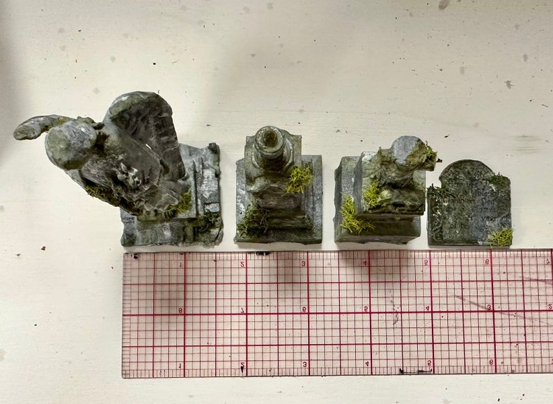 Multi-scale 1700s Flat Slab Headstone Dollhouse Miniature- Tiny Grave ...
