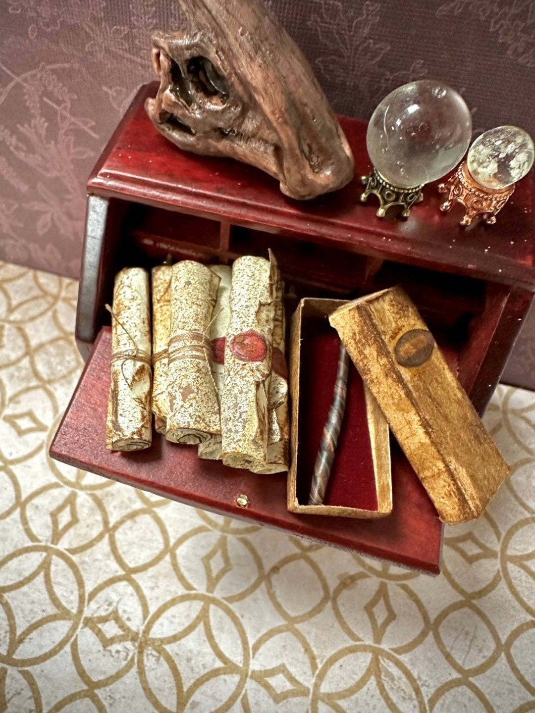 1:12 Scroll With Tie or Wax Seal Dollhouse Miniature - Tiny Magical ...