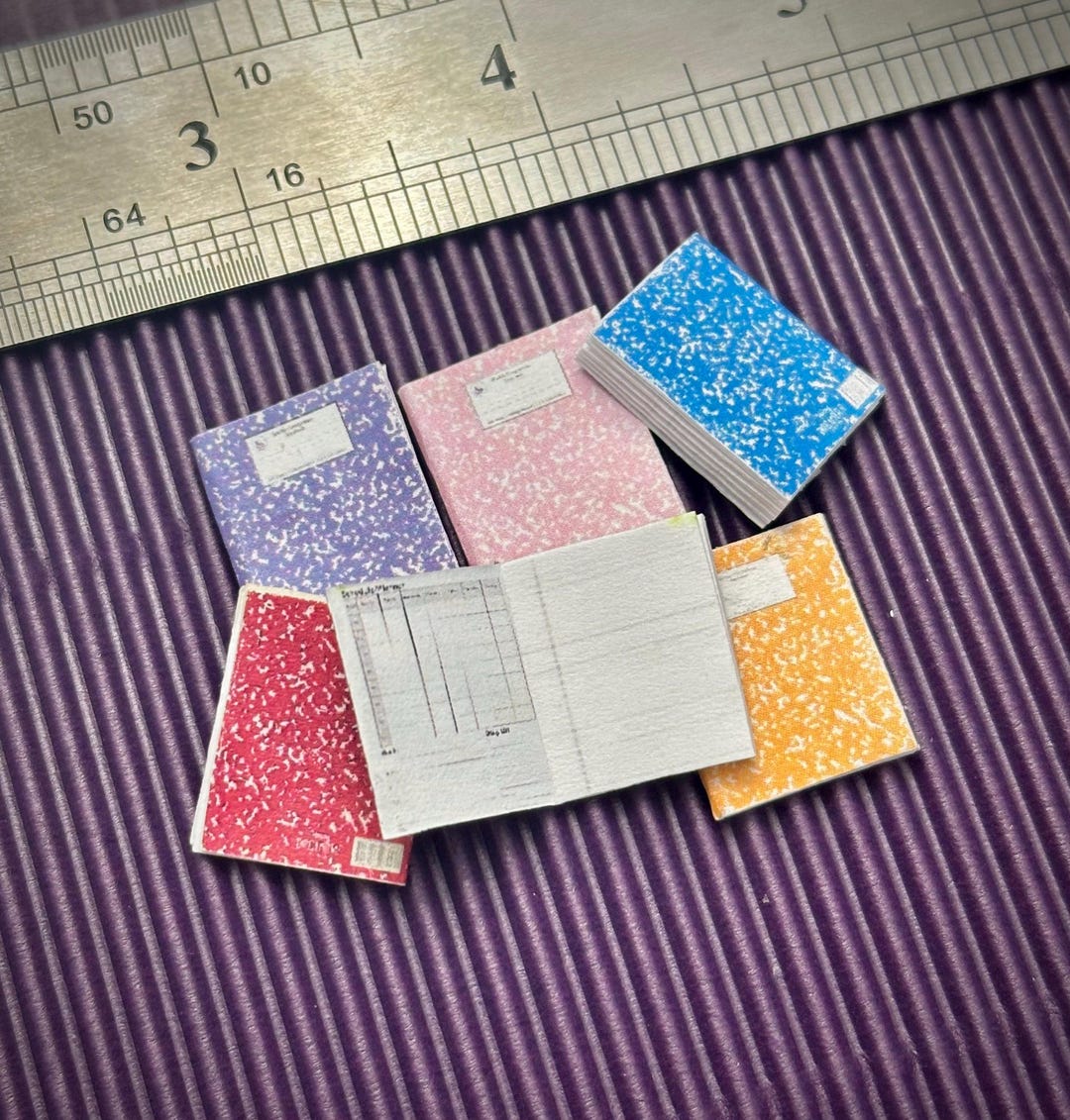 1:12 1-piece Composition Notebook Dollhouse Miniature- Tiny Journal ...