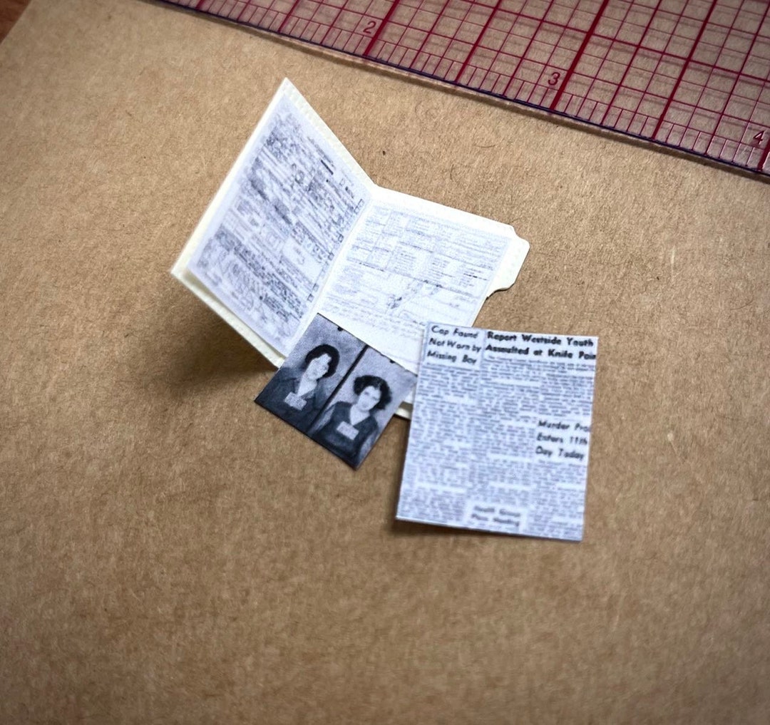 Miniature 1:12 Police Case File Folder- Dollhouse Curiosity Prop ...