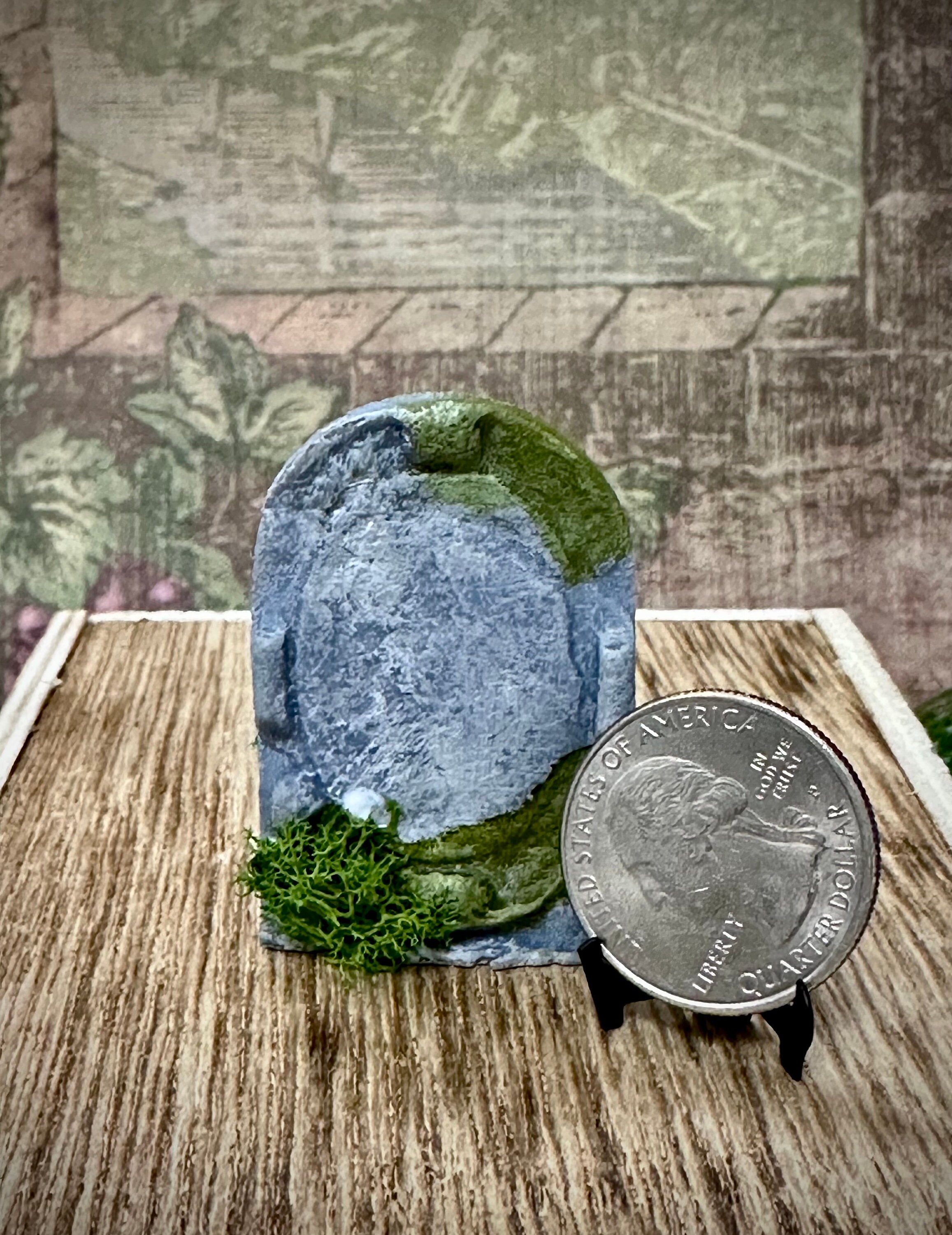 Multi-scale Slab Headstone Statue Dollhouse Miniature- Tiny Grave ...