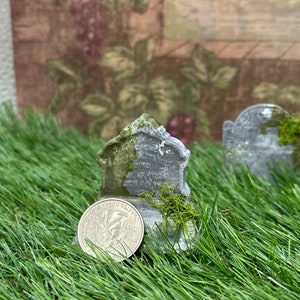 Multi-scale Headstone Dollhouse Miniature- Tiny Grave Marker Diorama ...