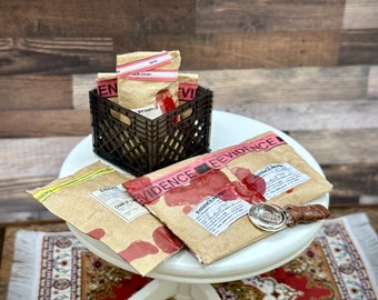 1:12 Evidence Packages & Boxes Miniature Dollhouse True Crime Scene ...