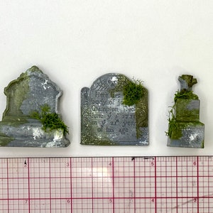 Multi-scale Headstone Dollhouse Miniature- Tiny Grave Marker Diorama ...