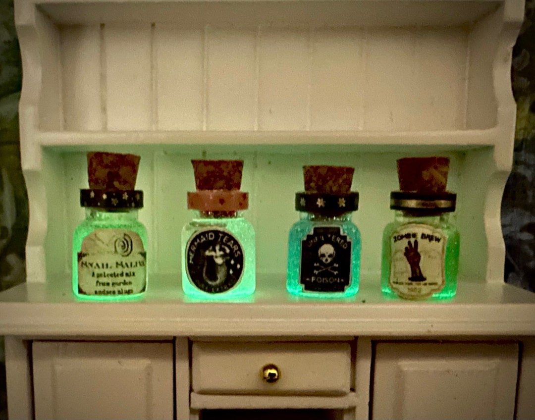 Multi-scale/1:12 Glow in the Dark Potions Dollhouse Miniature- Tiny ...