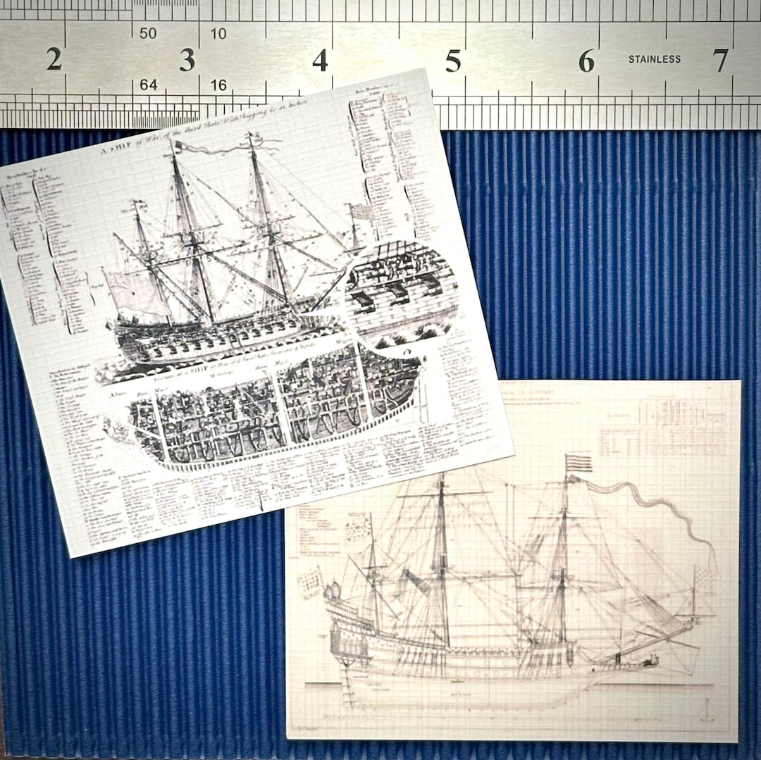 Multi-scale 1:12 Ship or Sailboat Blueprints Dollhouse Miniatures- Tiny ...