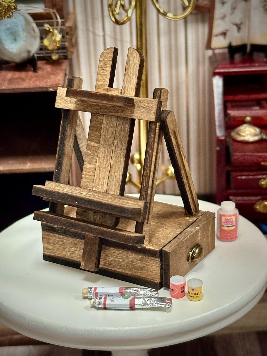 1:12 Tabletop Easel Dollhouse Miniature- Diorama Painting Stand- Tiny ...