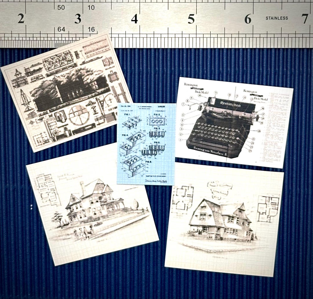 Multi-scale 1:12 House Blueprints Dollhouse Miniatures- Tiny Charts and ...