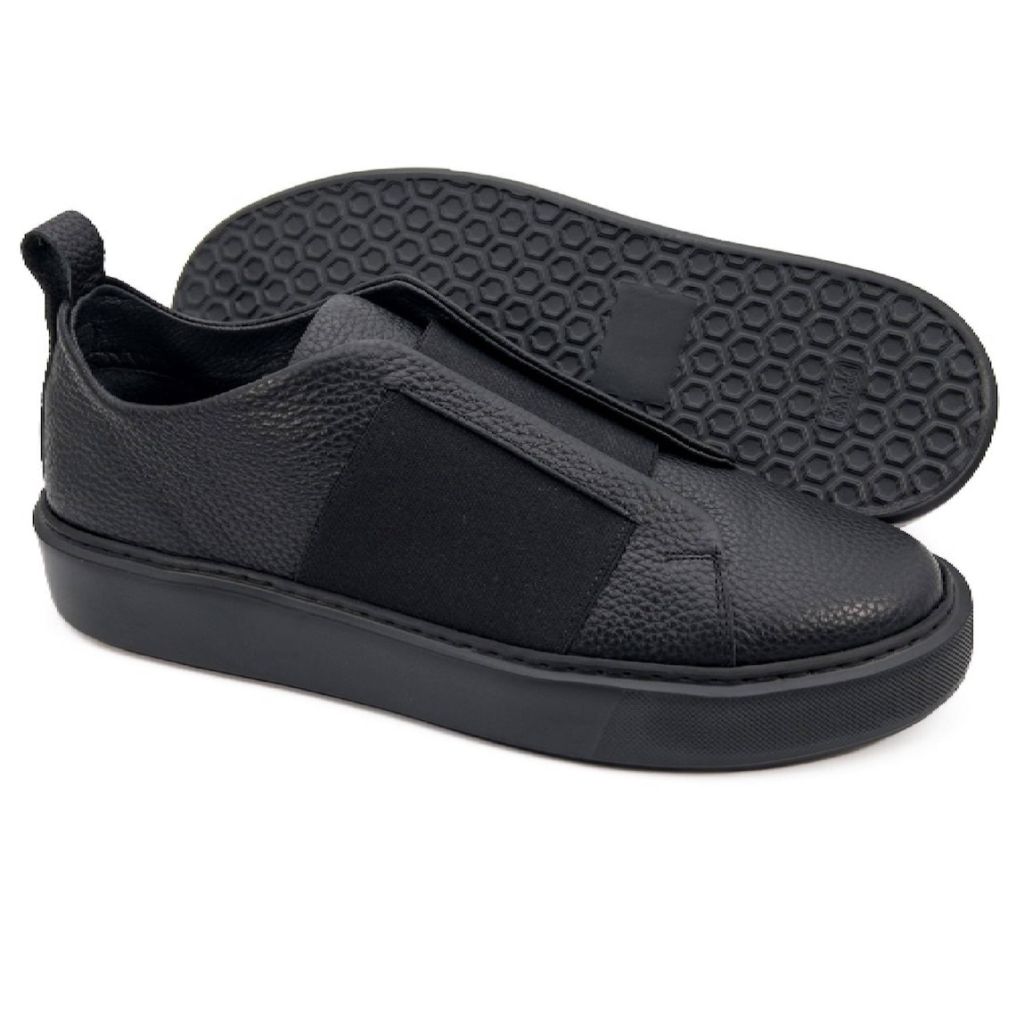 Shadow Black Genuine Leather Black Shoe Sole Sneaker for Men - Etsy