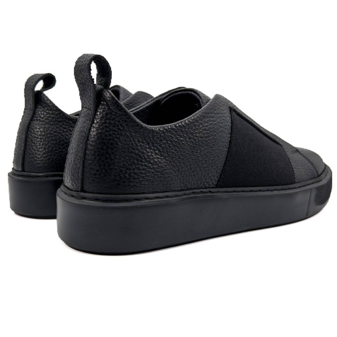 Shadow Black Genuine Leather Black Shoe Sole Sneaker for Men - Etsy