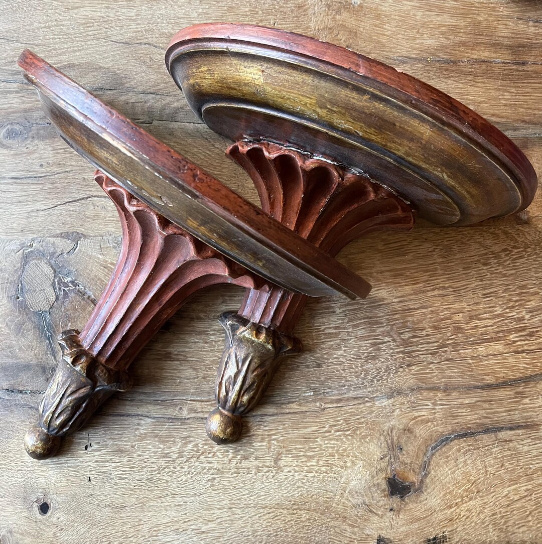 Pair of Hollywood Regency Wall Sconce Shelves - Etsy