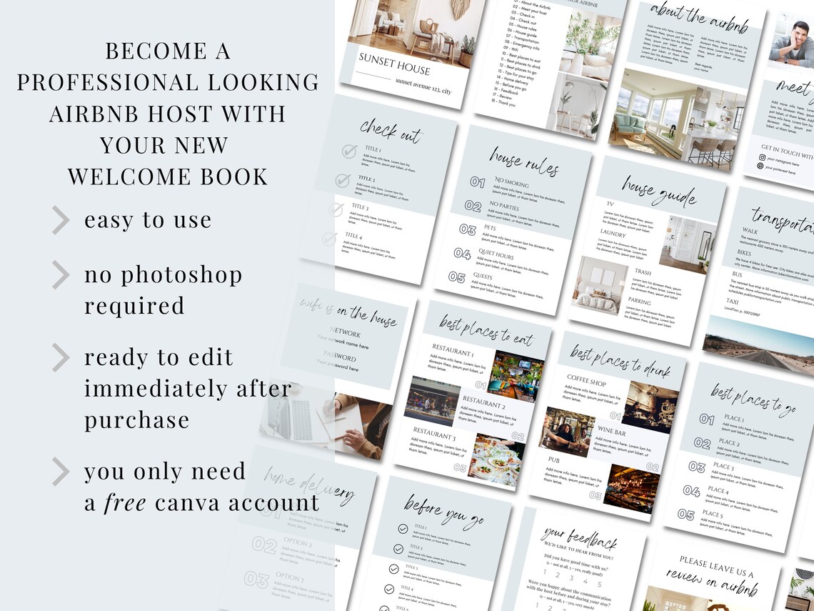 Airbnb Welcome Book Template, Vrbo Welcome Book Template, Air Bnb House ...