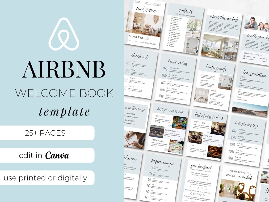 Airbnb Welcome Book Template, Vrbo Welcome Book Template, Air Bnb House ...