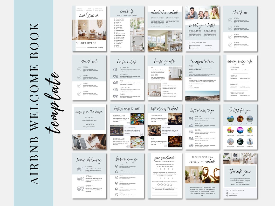 Airbnb Welcome Book Template, Vrbo Welcome Book Template, Air Bnb House ...