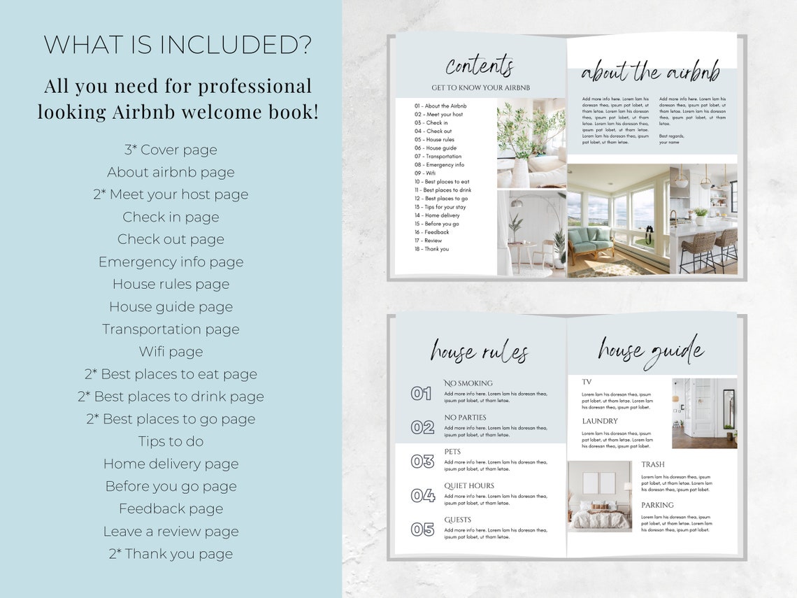 Airbnb Welcome Book Template, Vrbo Welcome Book Template, Air Bnb House ...