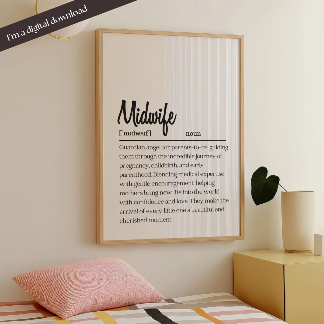 Midwife Definition Printable, Definition Print Download for Midwife ...