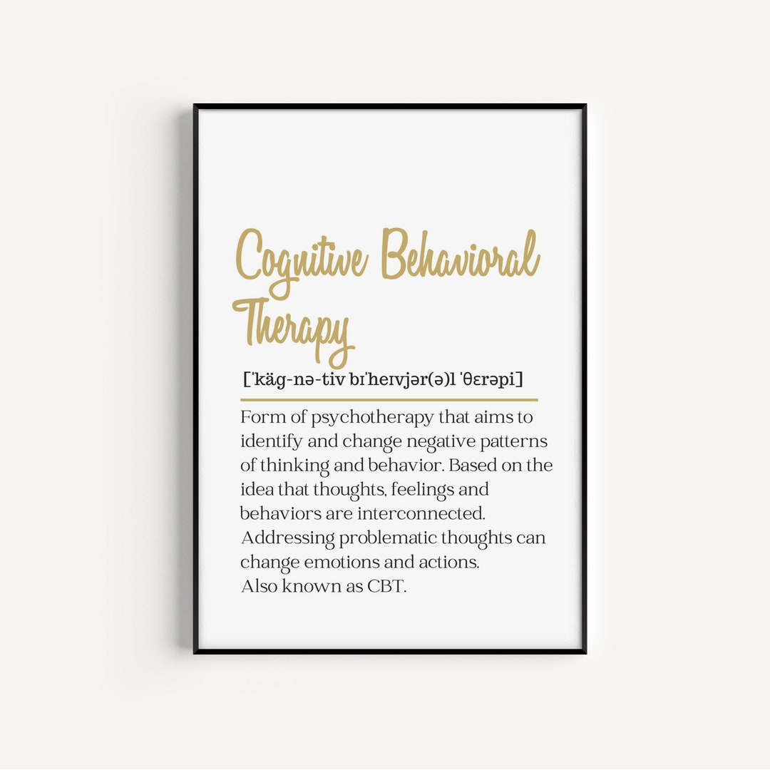 Cognitive Behavioral Therapy Definition Print, CBT Print for Therapist ...