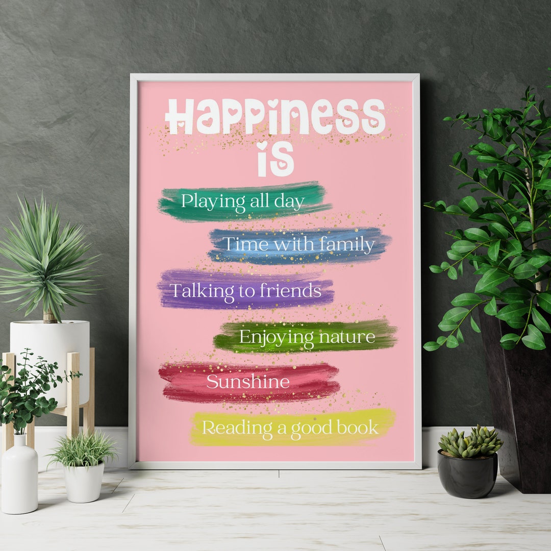 Happiness Classroom Wall Print, Positive Classroom Poster, Wall Print ...