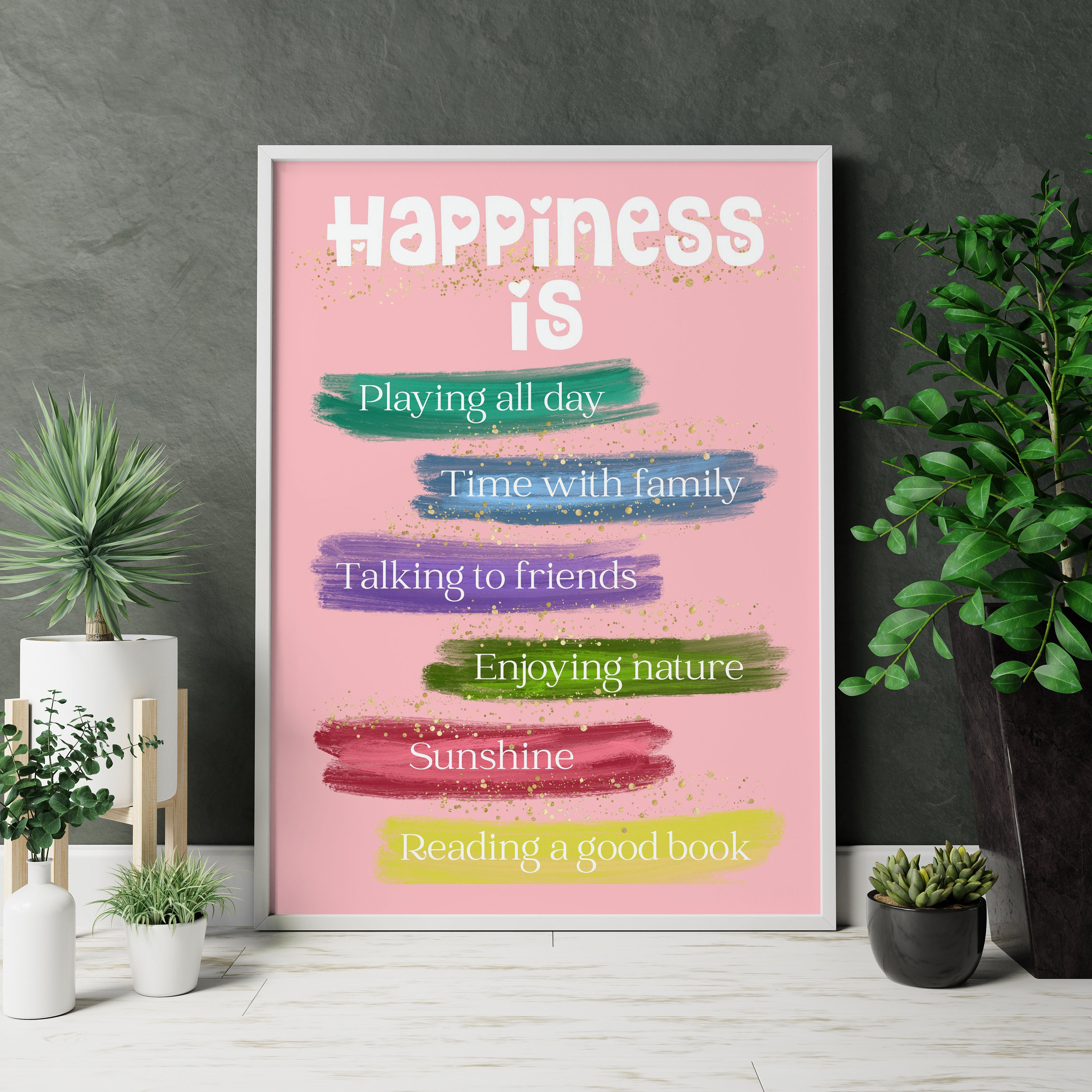Happiness Classroom Wall Print, Positive Classroom Poster, Wall Print ...