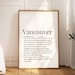 Vancouver Definition Print, Vancouver Wall Print, Printable Vancouver ...