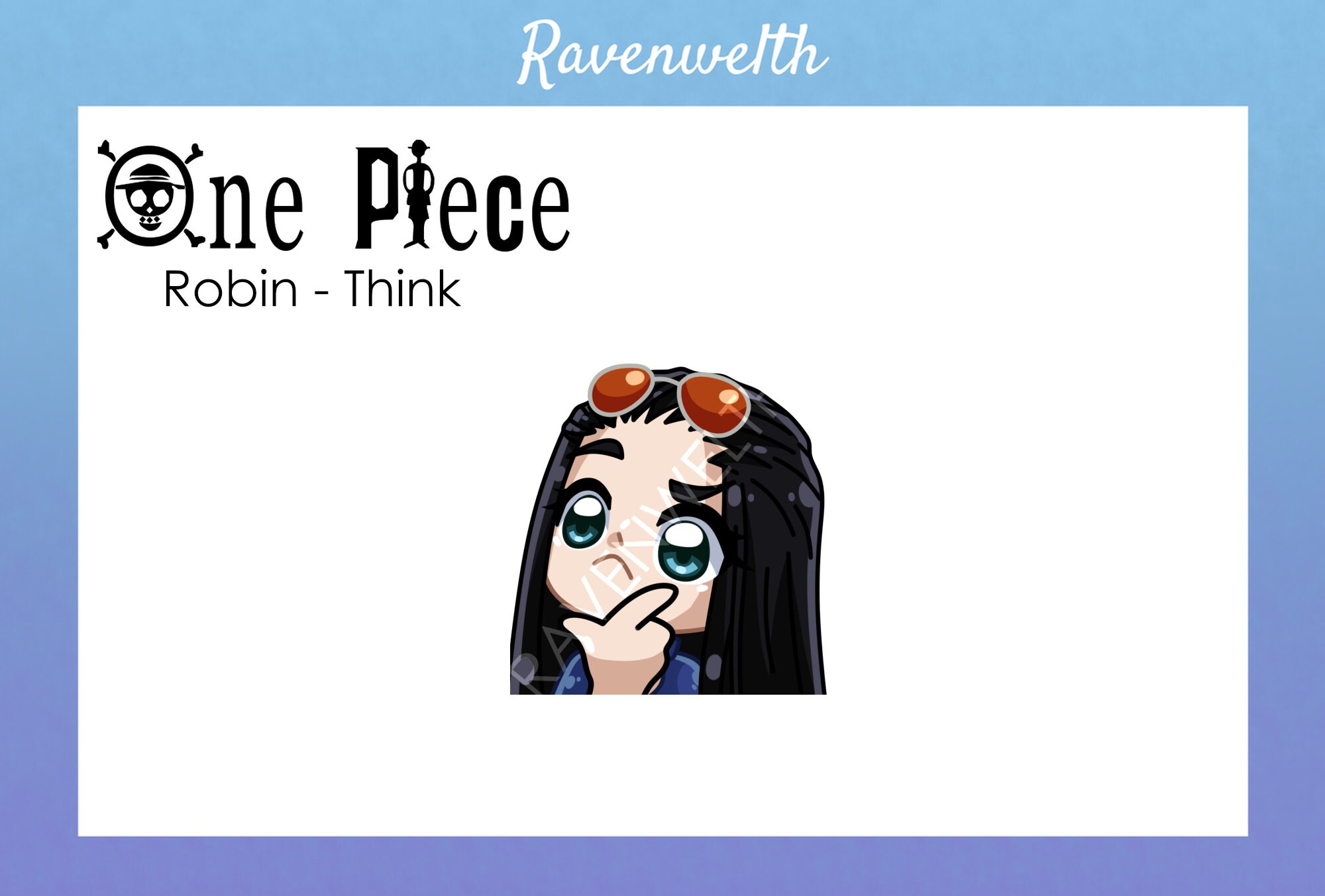 Twitch Emote Luffy Robin Think Anime Twitch Emote Kawaii - Etsy