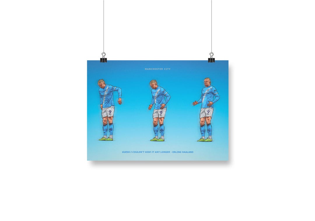 Erling Haaland, Robot, Manchester City Illustrated Poster - Etsy