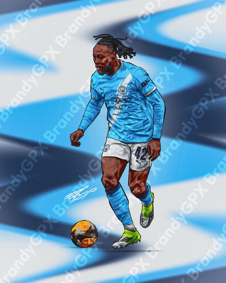 Antoine Semenyo, Manchester City Illustrated Poster - Etsy