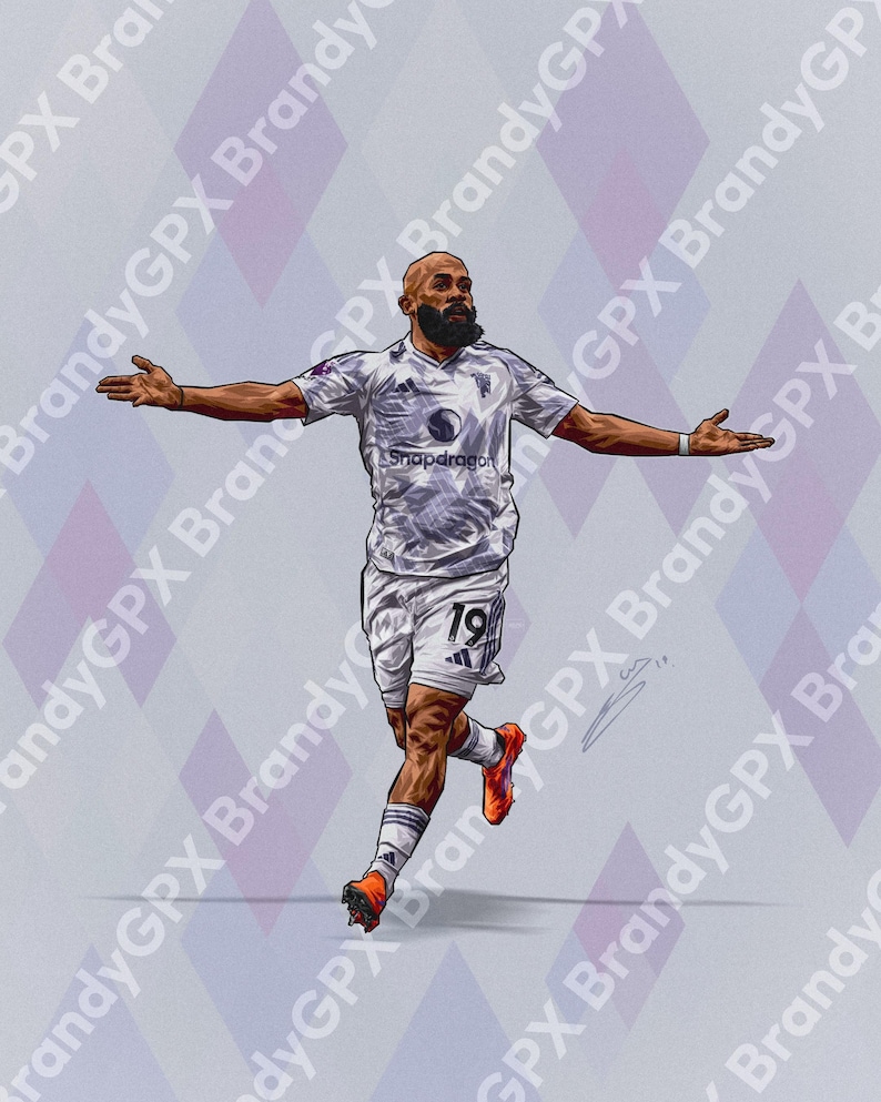 Bryan Mbeumo, Manchester United, Illustrated Poster - Etsy