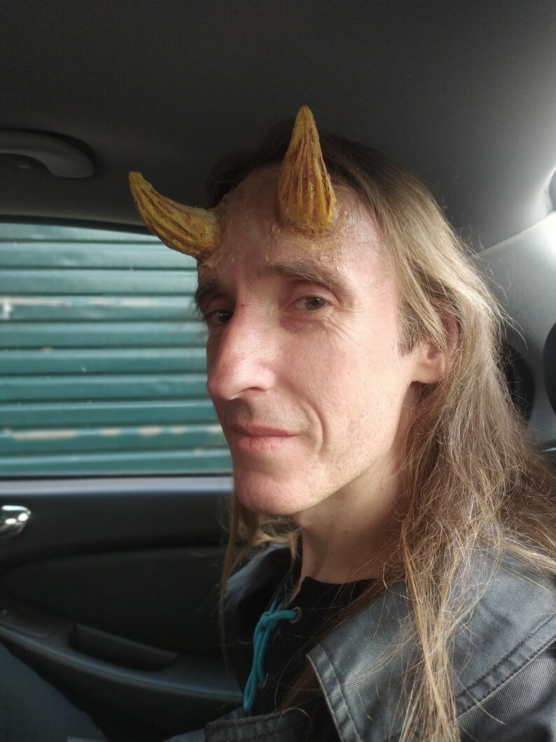 Large Latex Horns. Prosthetic Appliance. Fantasy Make-up. Halloween ...