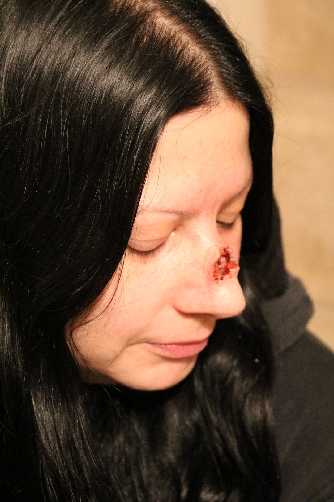 Latex Skin Cancer Nose Prosthetic Appliance for Film and TV. Cut Nose ...