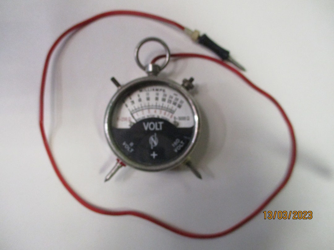 Vintage Pocket Voltmeter Collectible Rare Metal Glass Measuring ...
