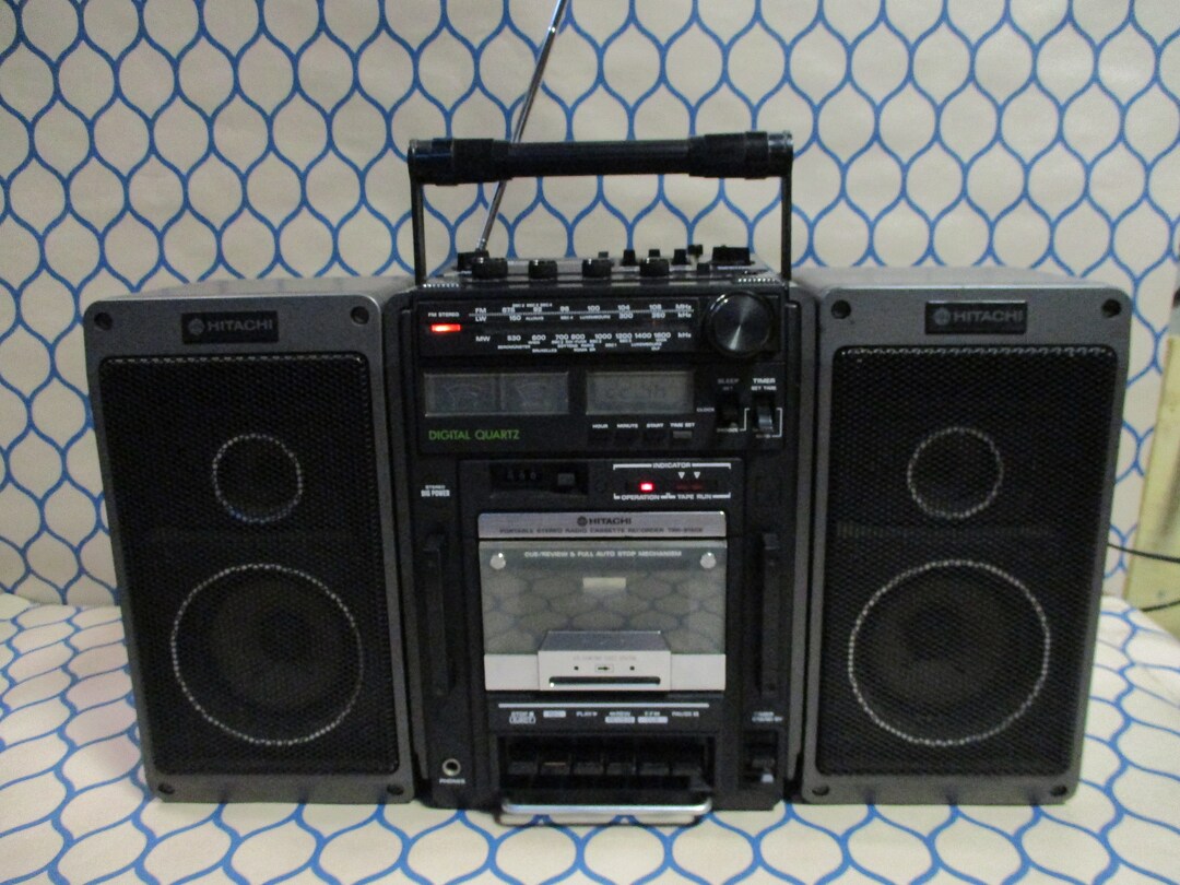 Hitachi Portable Stereo Radio Cassette Recorder TRK-9150E Vintage Rare ...