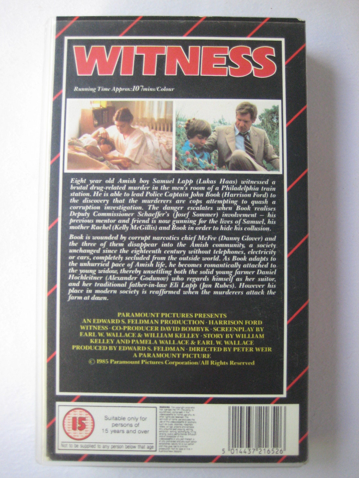 Witness VHS PAL English 1985 - Etsy