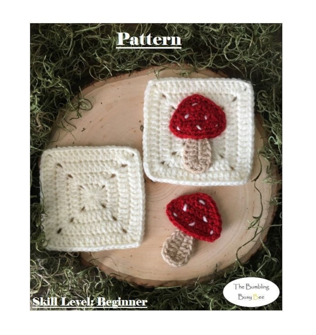 MUSHROOM GRANNY SQUARE (classic Granny Square and Mushroom Applique ...