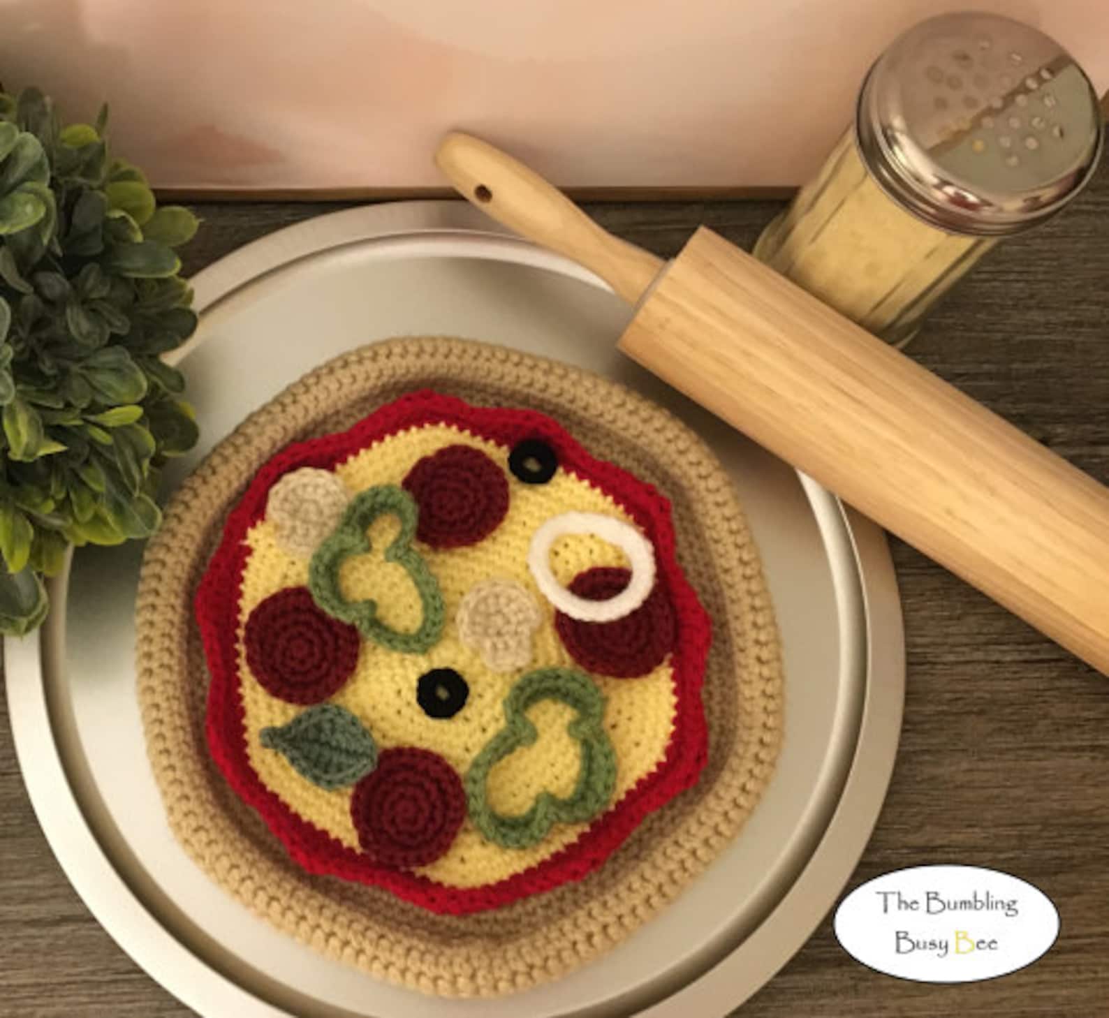 PIZZA WITH TOPPINGS Crochet Pattern Digital Pdf Instant - Etsy