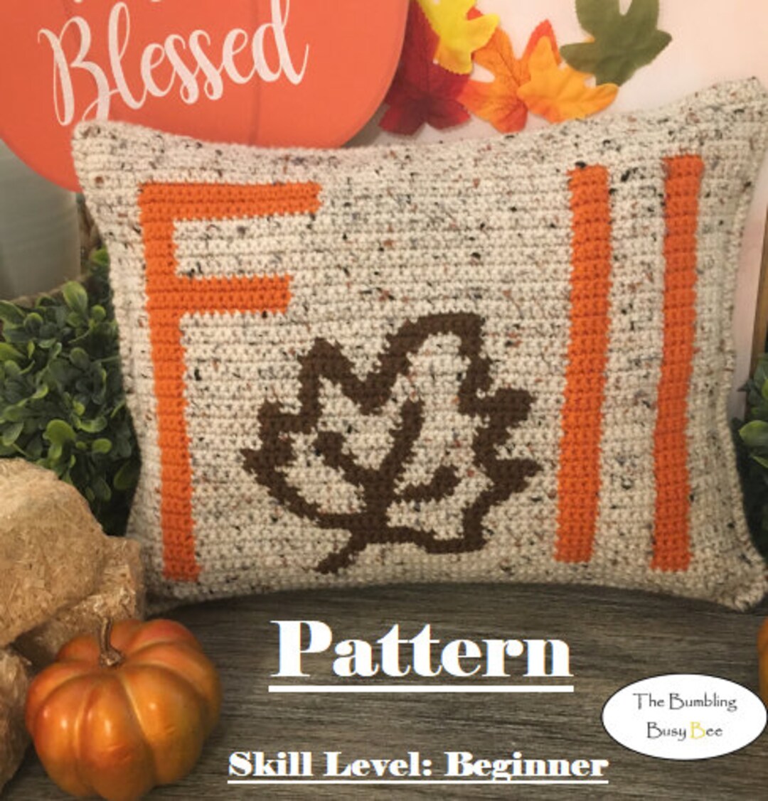 FALL LEAF PILLOW (12X16) Crochet Pattern- Digital Pdf Instant Download ...