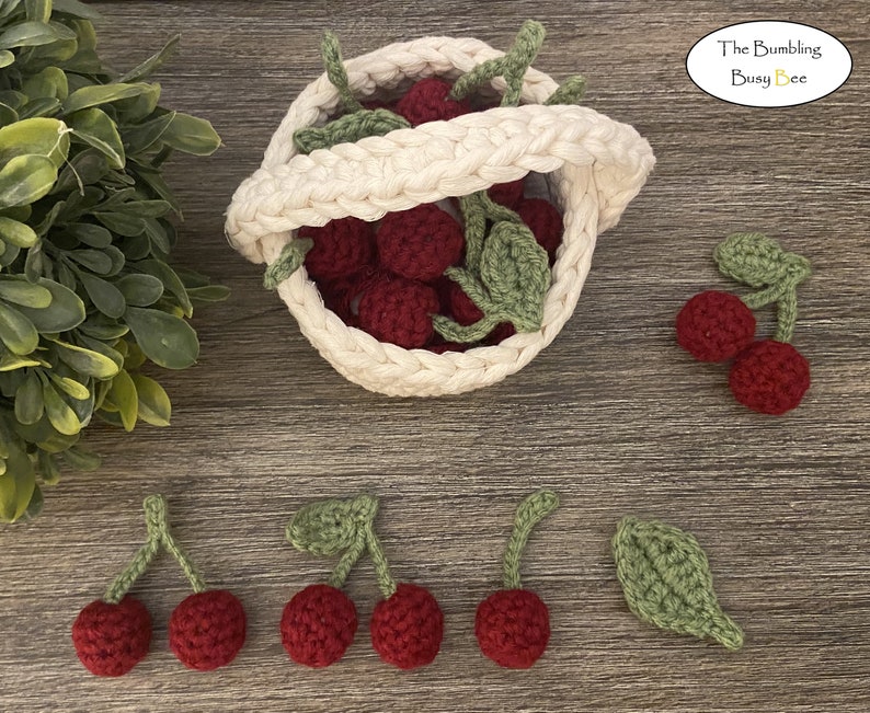 CHERRY Crochet Pattern including Macrame Basket Digital PDF - Etsy