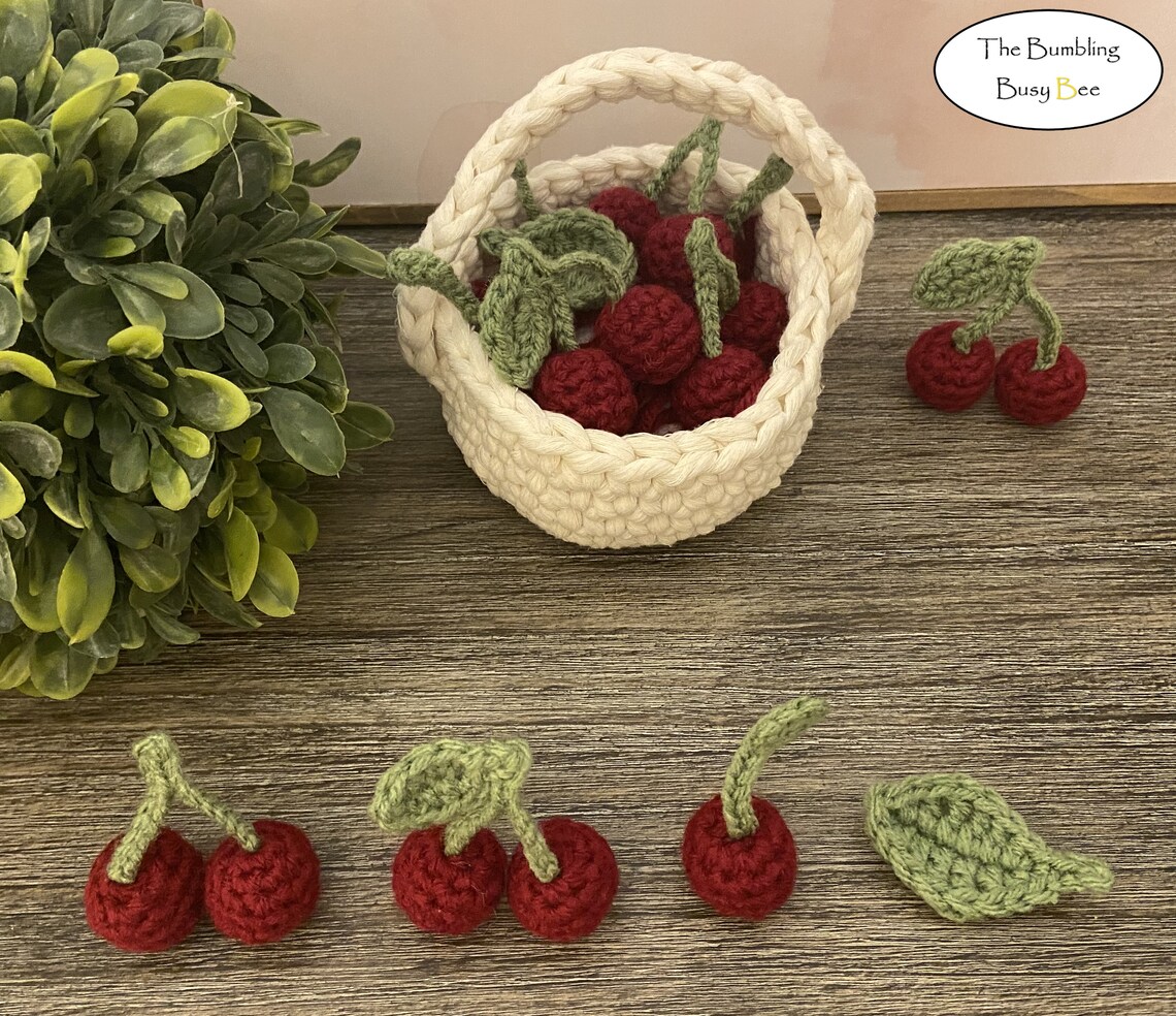 CHERRY Crochet Pattern including Macrame Basket Digital PDF - Etsy