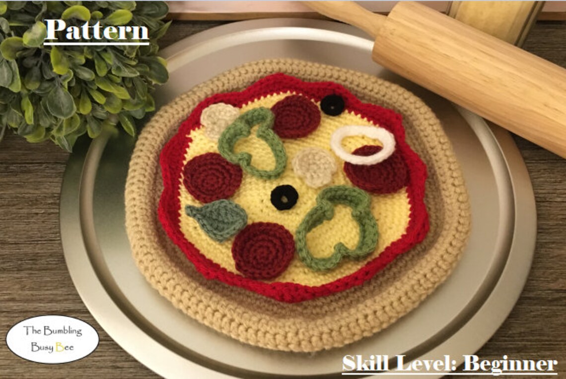 PIZZA (WITH TOPPINGS) Crochet Pattern- Digital Pdf Instant Download - Etsy