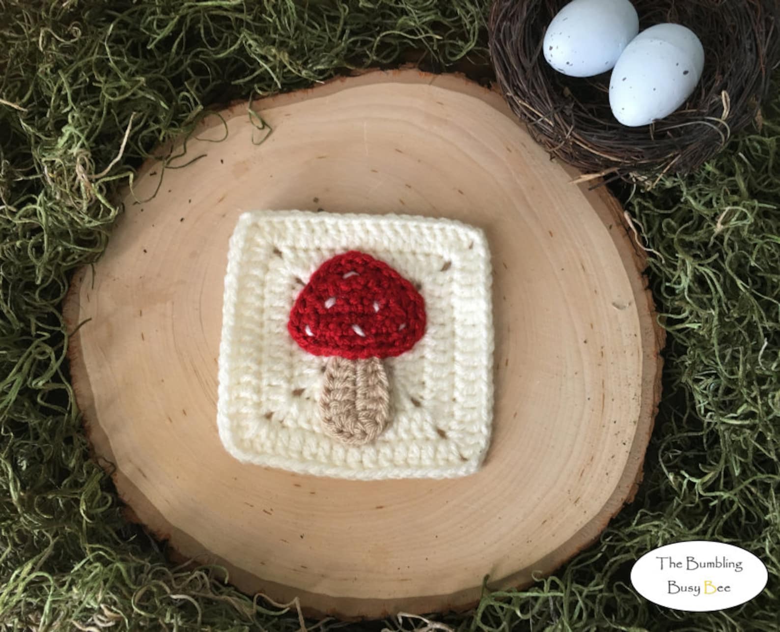 MUSHROOM GRANNY SQUARE (classic Granny Square and Mushroom Applique ...