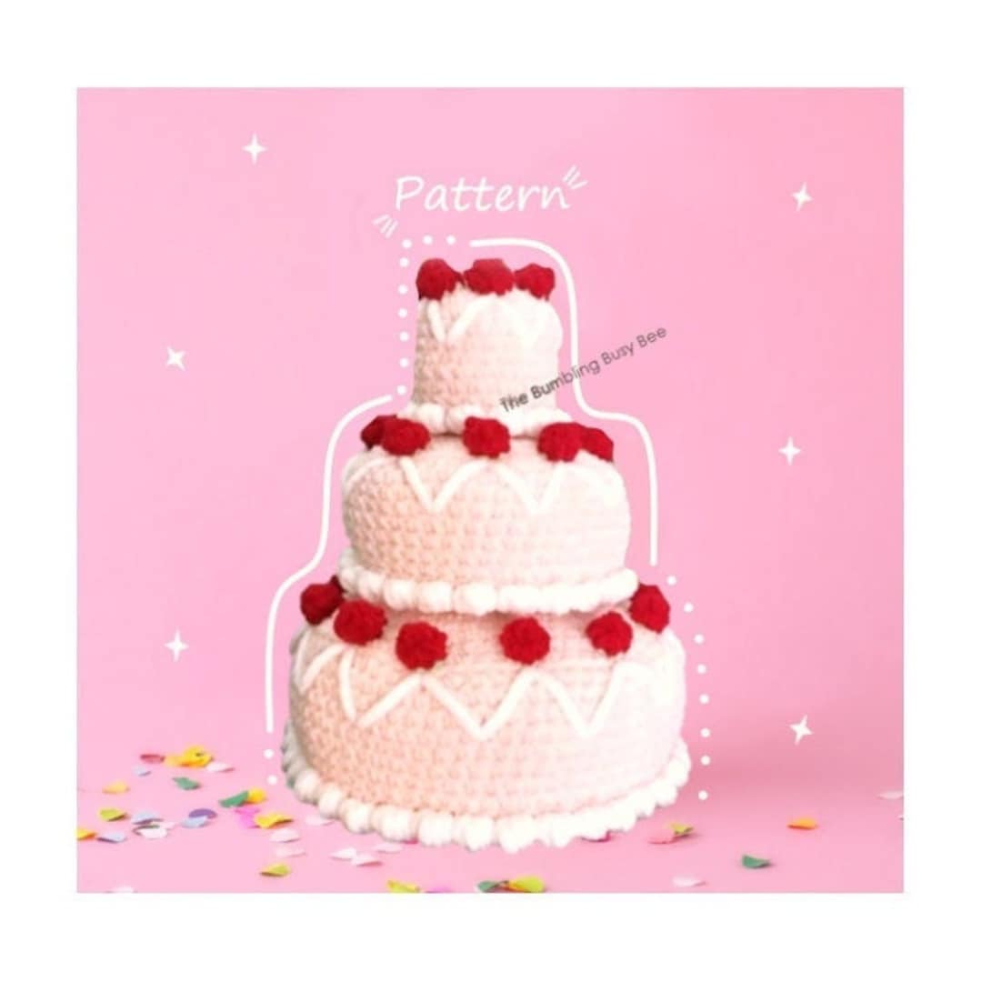 3 TIER CAKE 2 in 1 Crochet Pattern (strawberry & Blueberry Options ...