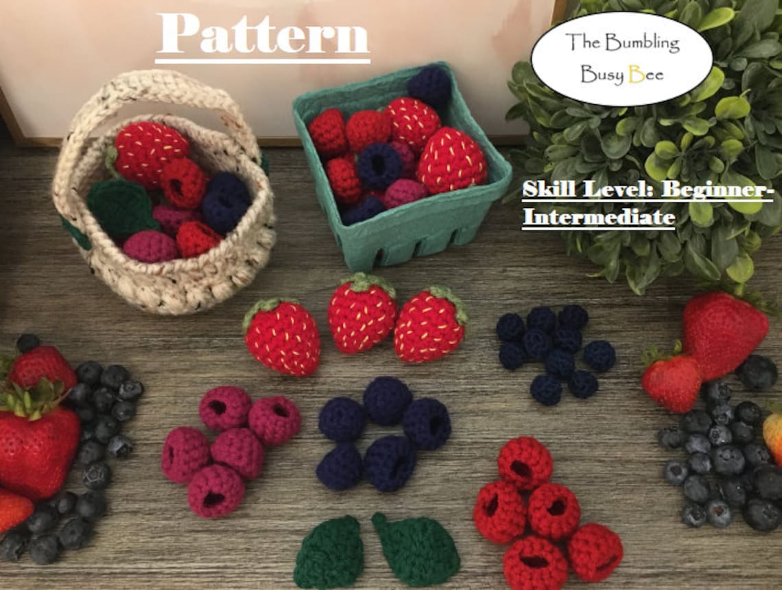 BERRY BUNDLE Crochet Pattern including Basket Digital PDF - Etsy