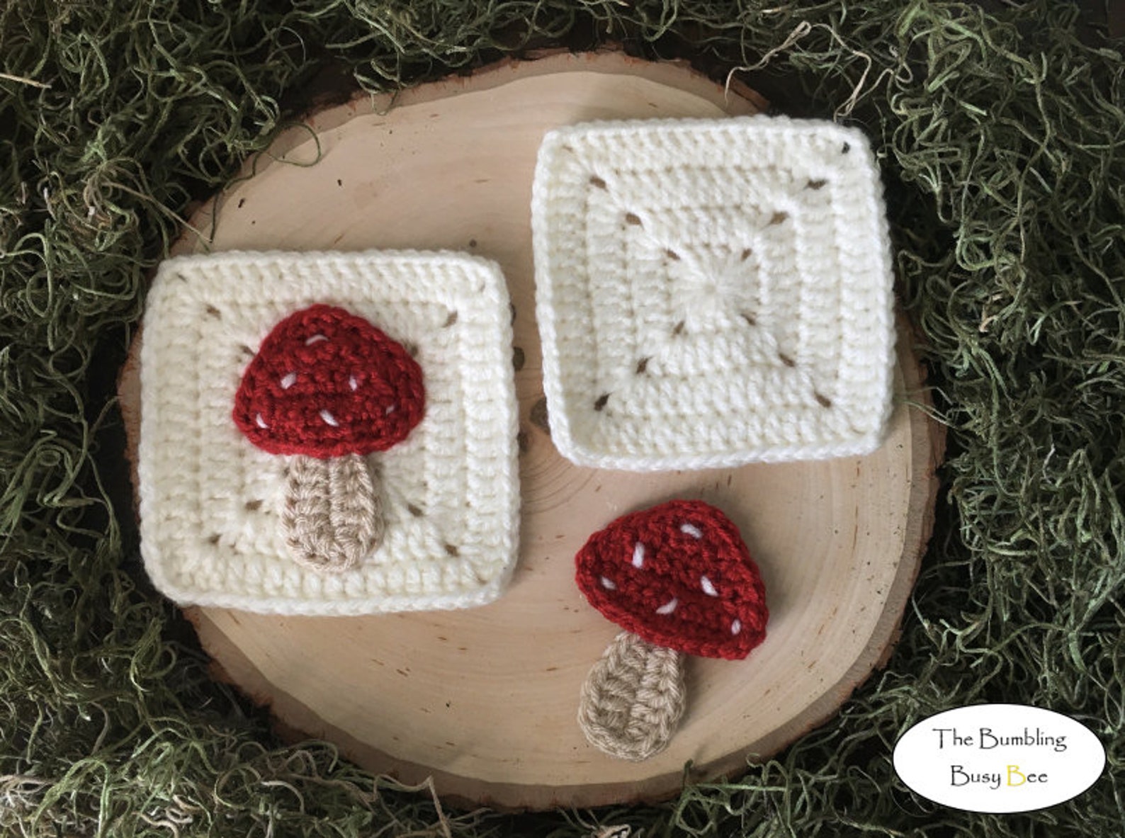 MUSHROOM GRANNY SQUARE (classic Granny Square and Mushroom Applique ...