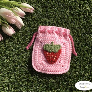STRAWBERRY TOTE BAG and Drawstring Pouch 2 in 1 Bundle Crochet Pattern ...